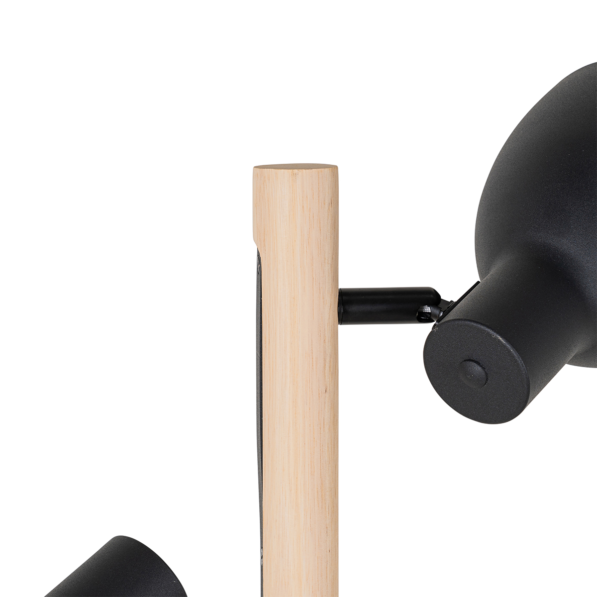 Rustic Floor Lamp Black with Wood 3-Light - Flint