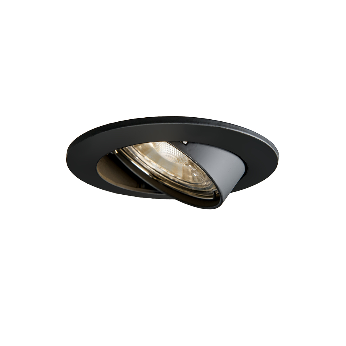 Set of 12 Modern Recessed Spotlights Black Tiltable - Edu