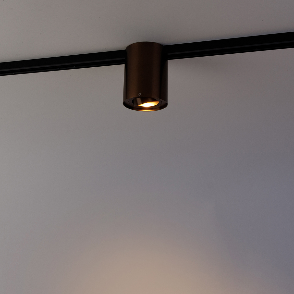 Moderner 1-phasiger Schienenstrahler Dunkelbronze - Iconic Rondoo Up