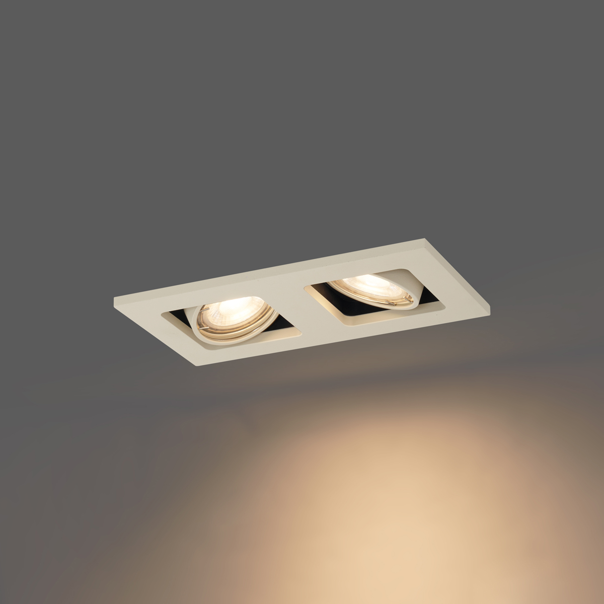 Modern Recessed Spotlight Beige GU10 50mm Swivel and Tilt 2-Light - Qure