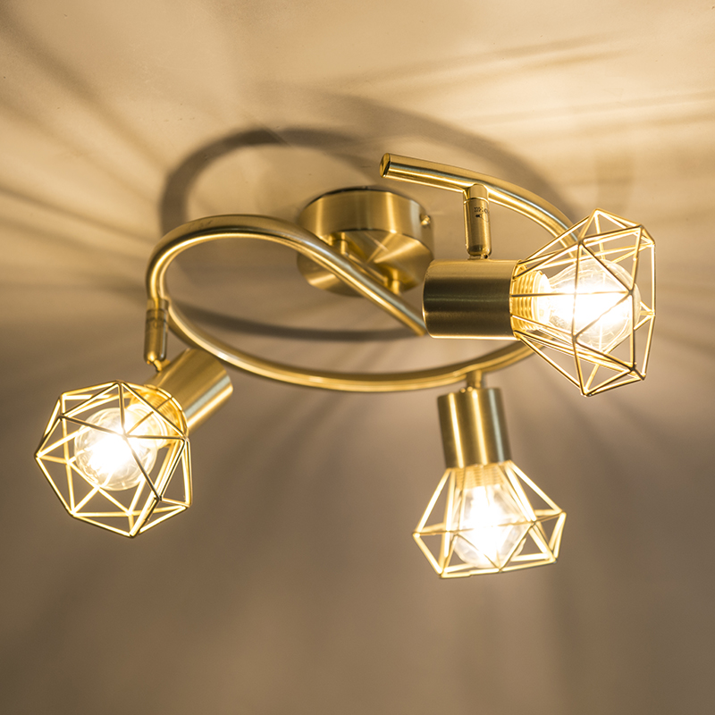 Art Deco Spot Brass Swivel and Tiltable 3-Light - Mosh