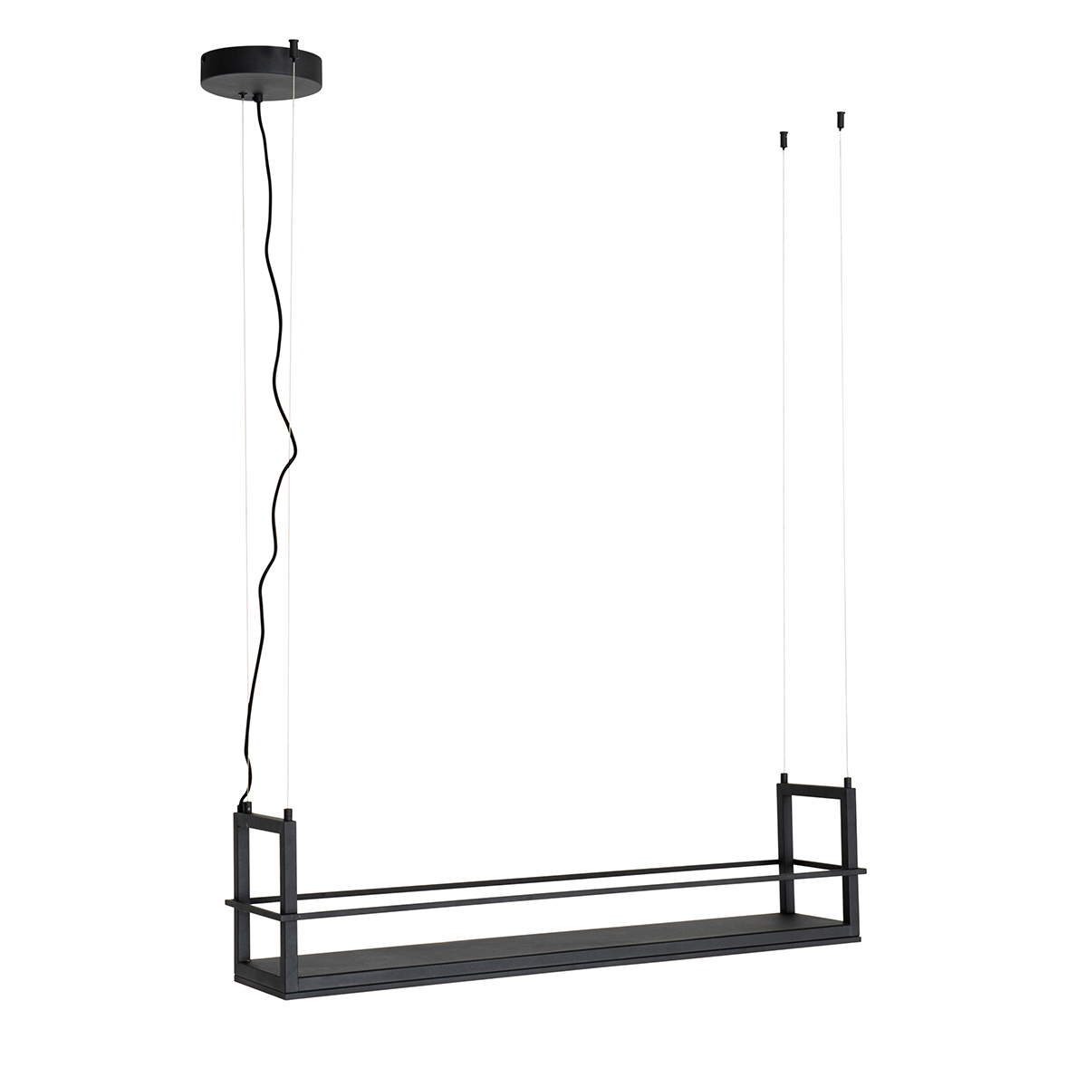 Black Pendant Light with Shelf Incl. LED 3-Step Dimmable - Cage Rack