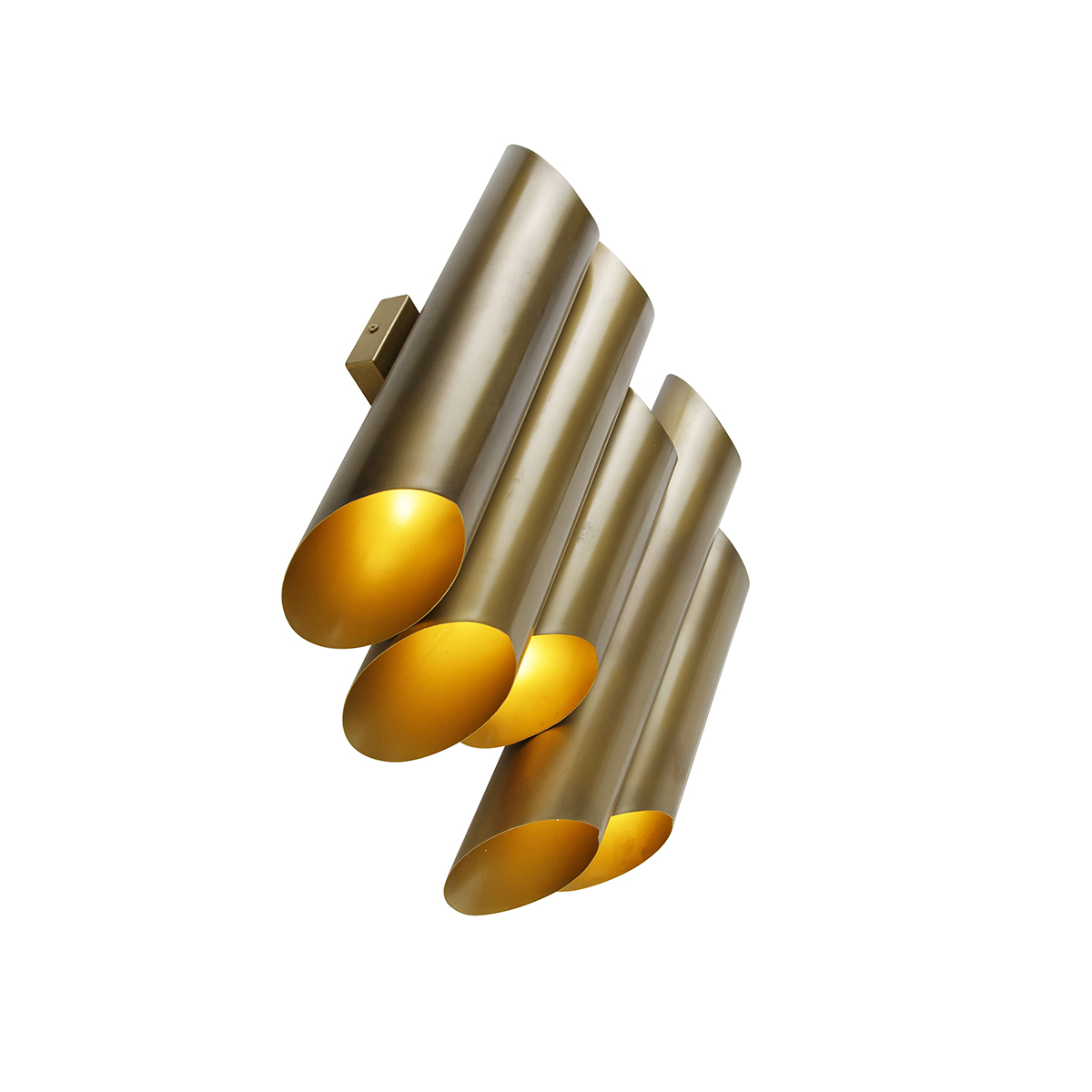 Industrial Wall Light Brass 10 Lights - Whistle