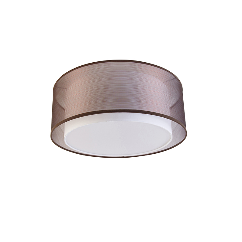 Modern Ceiling Light Brown with White 50 cm 3-Light - Drum Duo