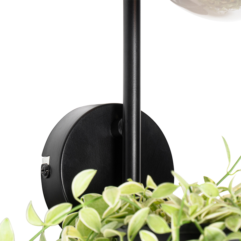 Moderne Wandlampe schwarz mit Glas - Roslini