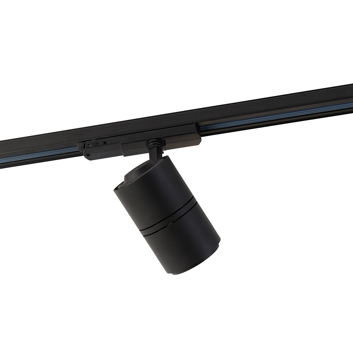 Modern 3-Phase Track System with 4 Black Spotlights - 3-Phase Ruler