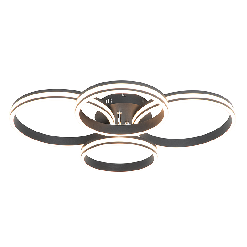 Ceiling Light Black Incl. LED 3-Step Dimmable 4-Light - Navara