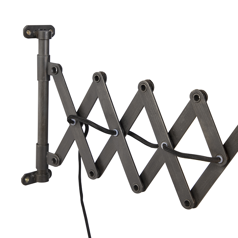 Industrial Wall Lamp Black Adjustable - Scissors Cage