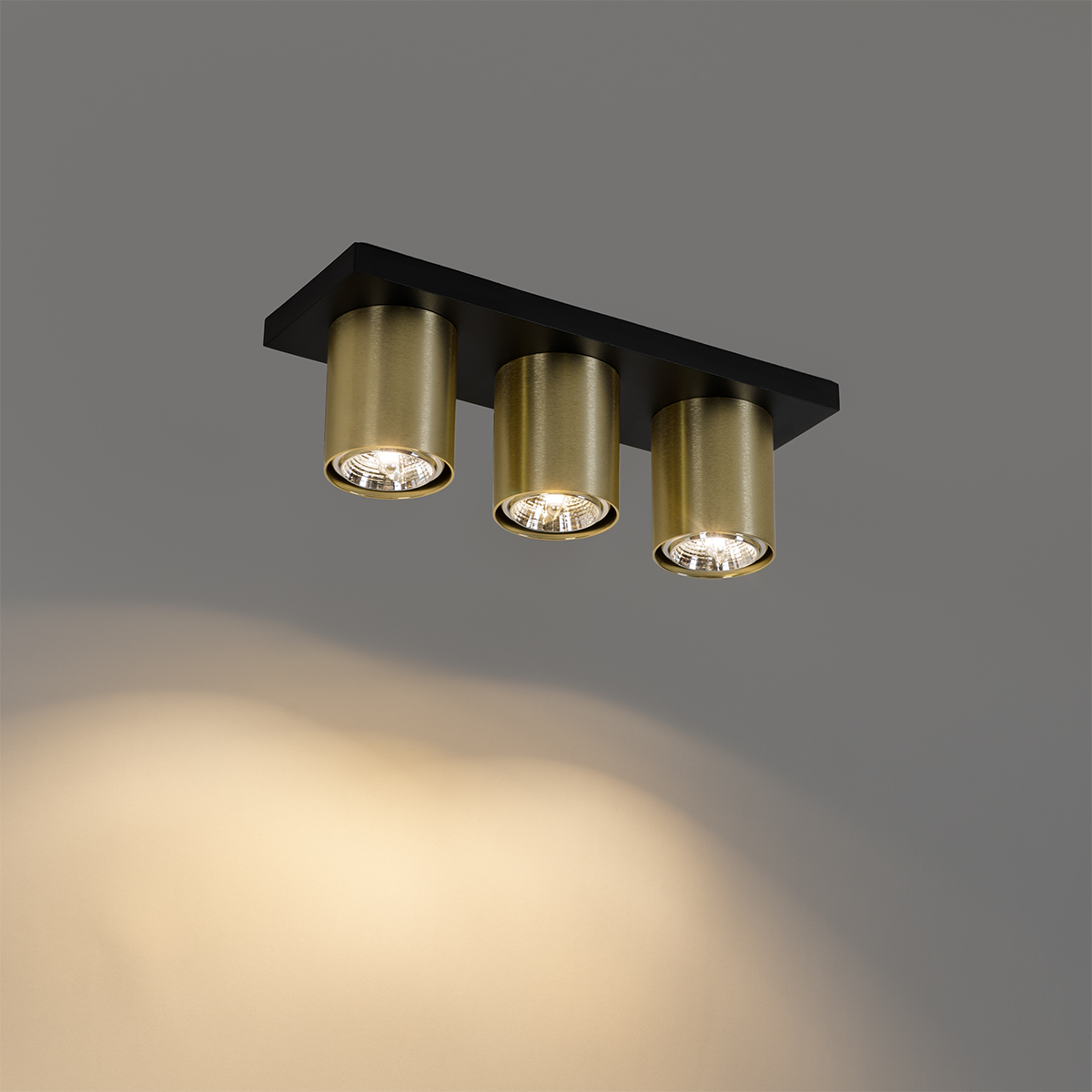 Modern Ceiling Spot Black with Gold 3-Light - Tubo