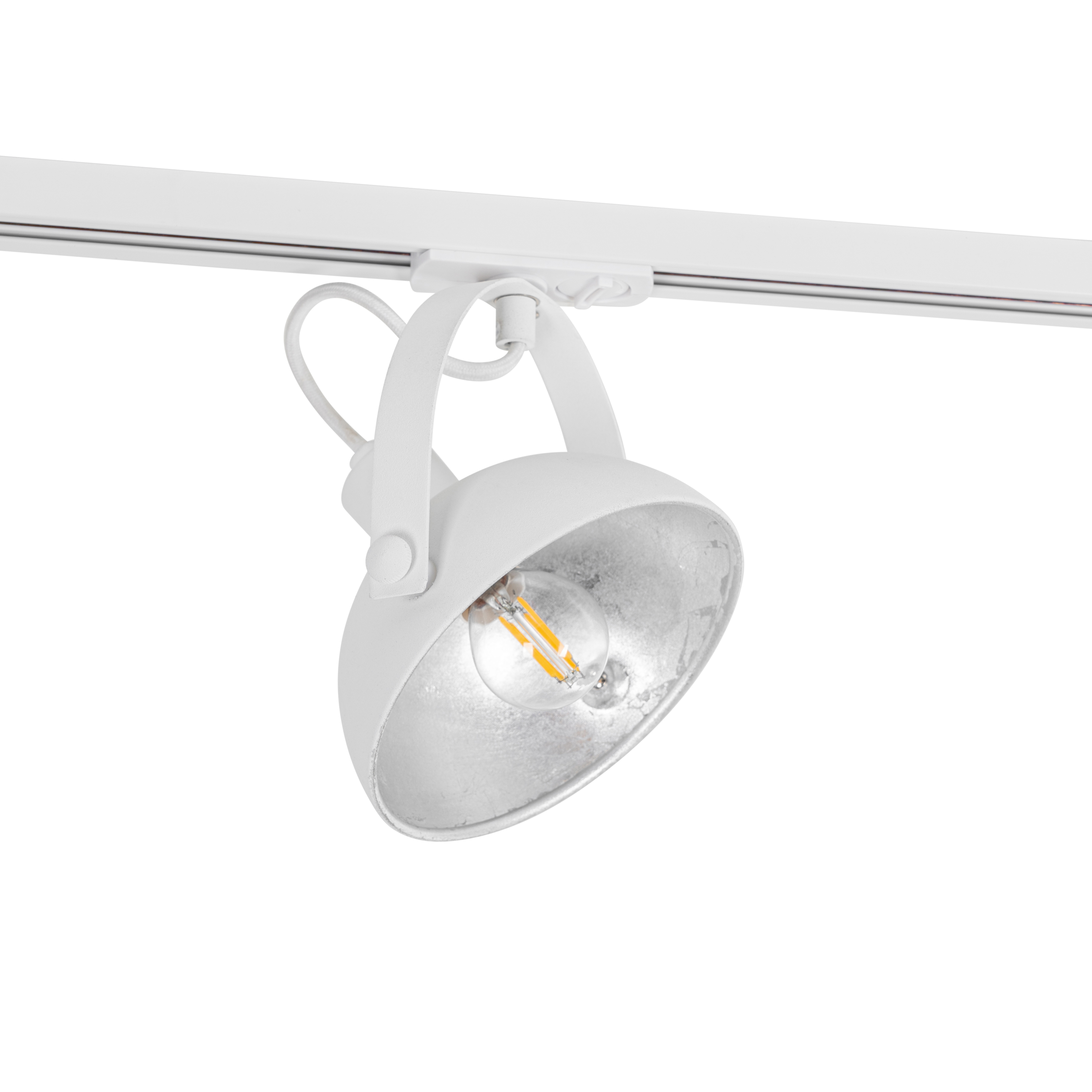 Industrieller Schienenstrahler weiß mit silbernem Innenleben - Iconic ...