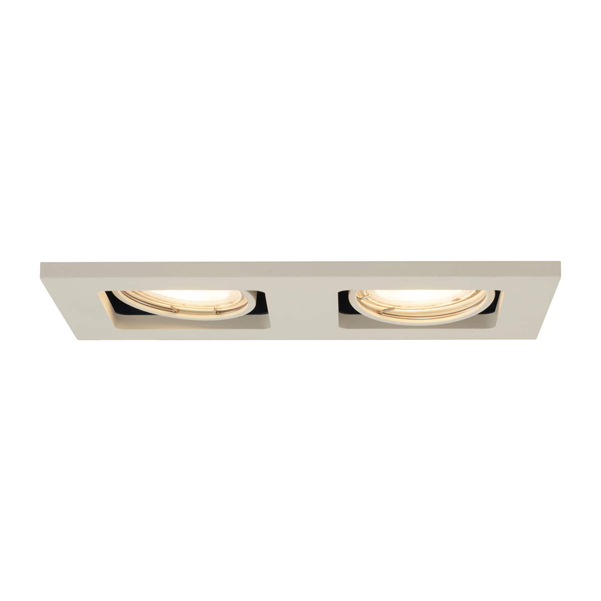 Set of 6 Modern Recessed Spotlights Beige GU10 50mm Adjustable 2-Lights ...