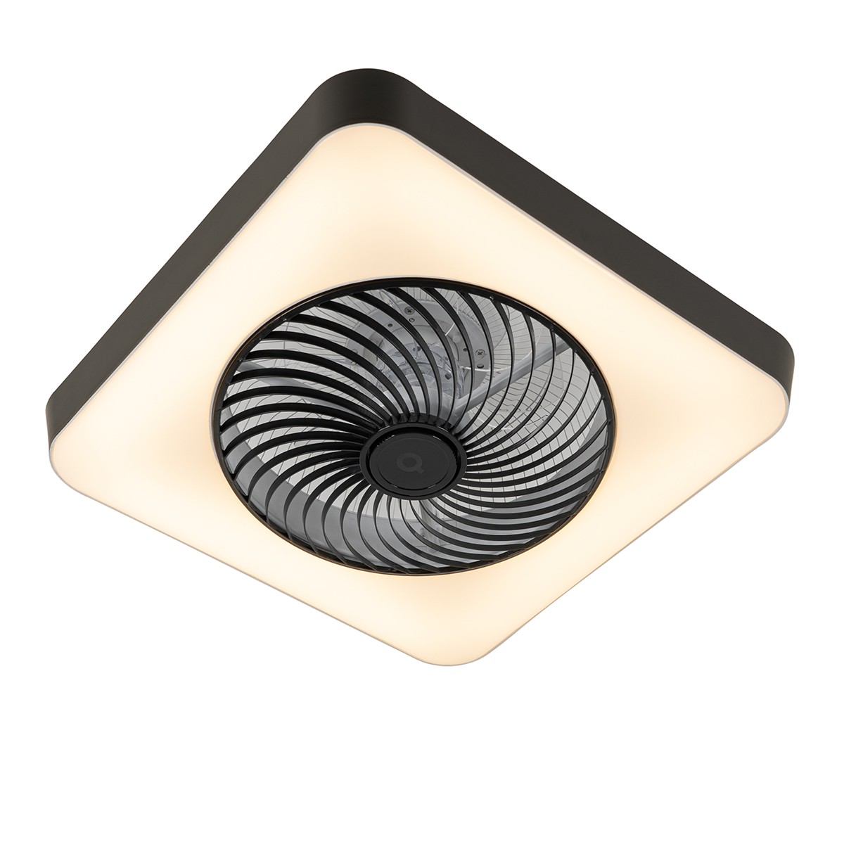 Smart Ceiling Fan Square Black Incl. Dimmable LED - Climo