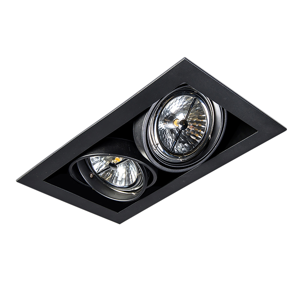 Set of 6 Recessed Spotlights Black AR111 Adjustable 2-Light - Oneon