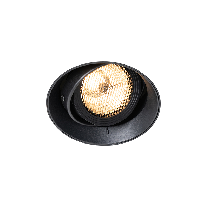 Modern Recessed Spotlight Black GU10 AR70 Round Trimless - Oneon Honey