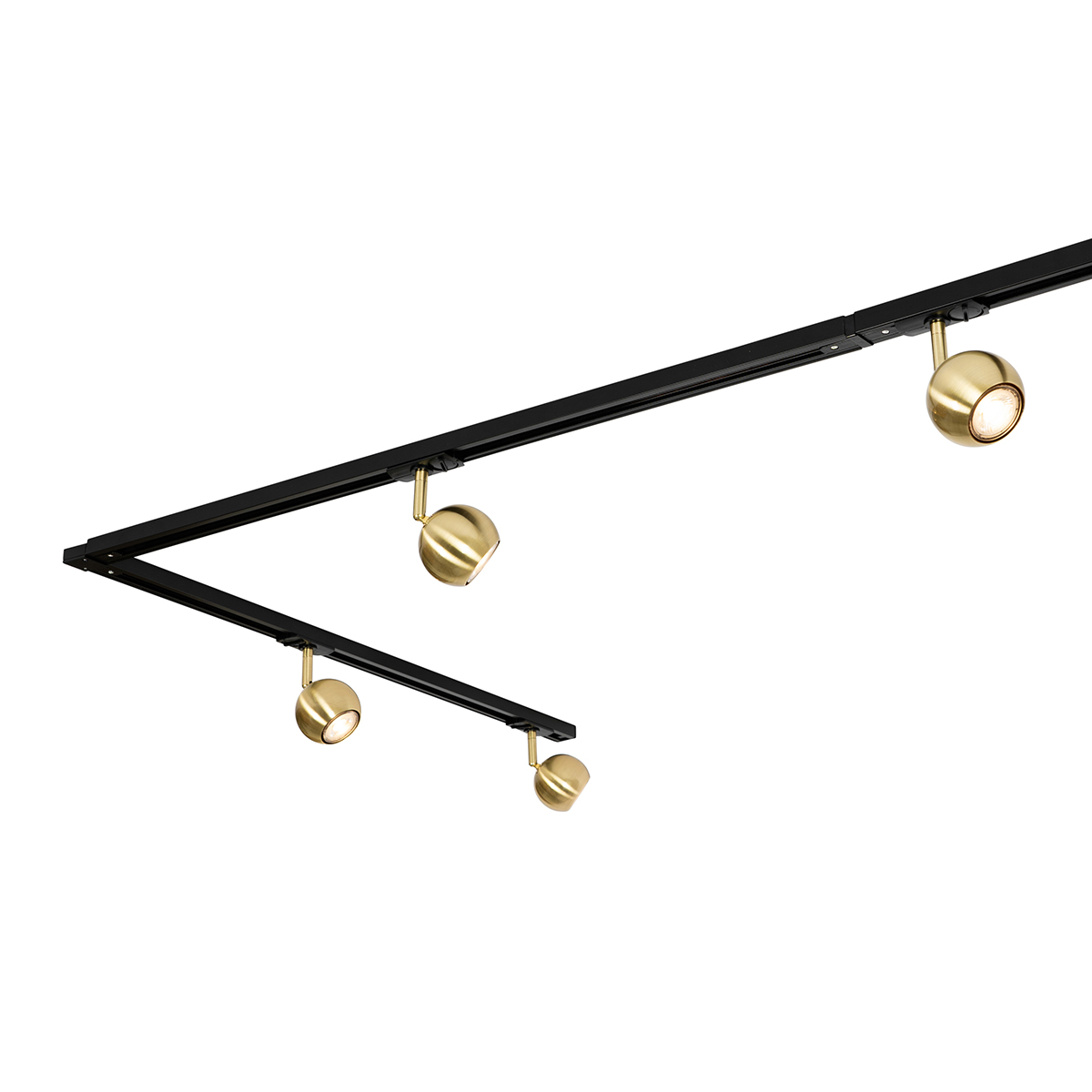 Modern Track Lighting with 5 Spotlights Gold 1-Phase - Iconic Gissi