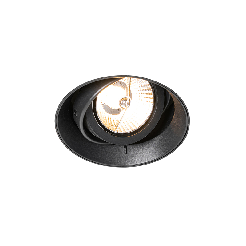Modern Recessed Spotlight Black GU10 AR70 Round Trimless - Oneon