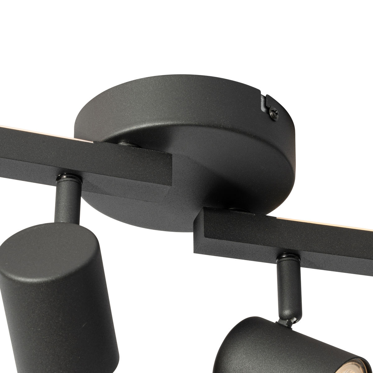 Ceiling Spotlight Black GU10 50mm 4-Lights Incl. Backlight - Back Up