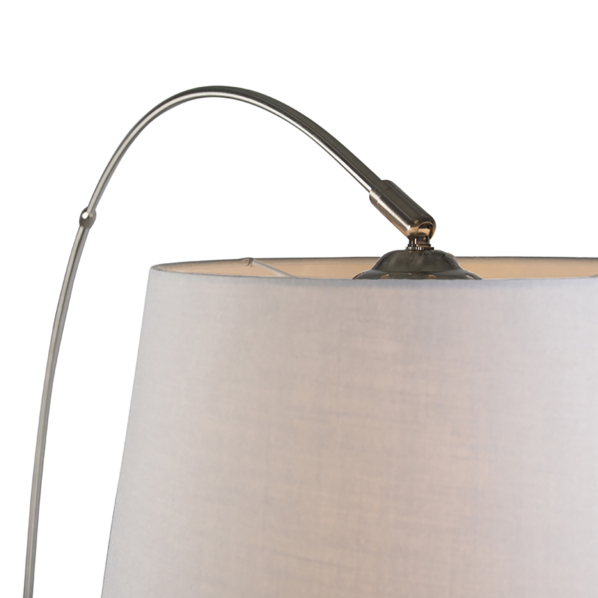 Smart Arc Lamp Steel with White Fabric Lampshade Incl. WiFi A60 - Arc Basic