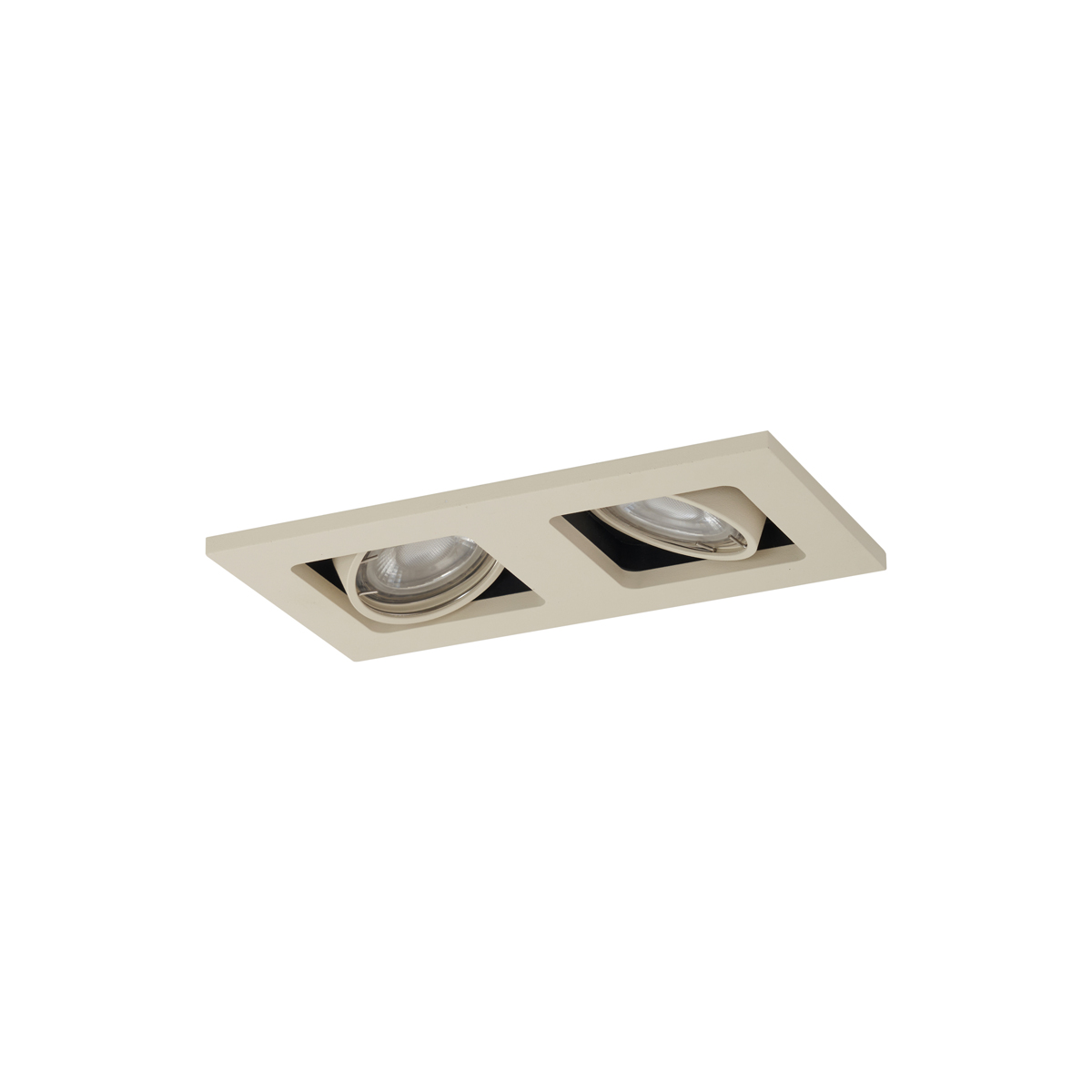 Modern Recessed Spotlight Beige GU10 50mm Swivel and Tilt 2-Light - Qure