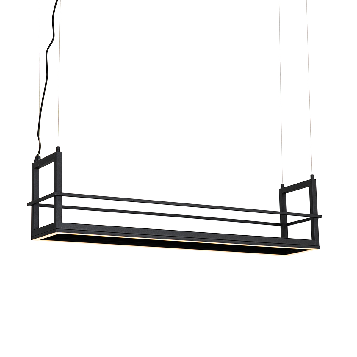 Black Pendant Light with Shelf Incl. LED 3-Step Dimmable - Cage Rack