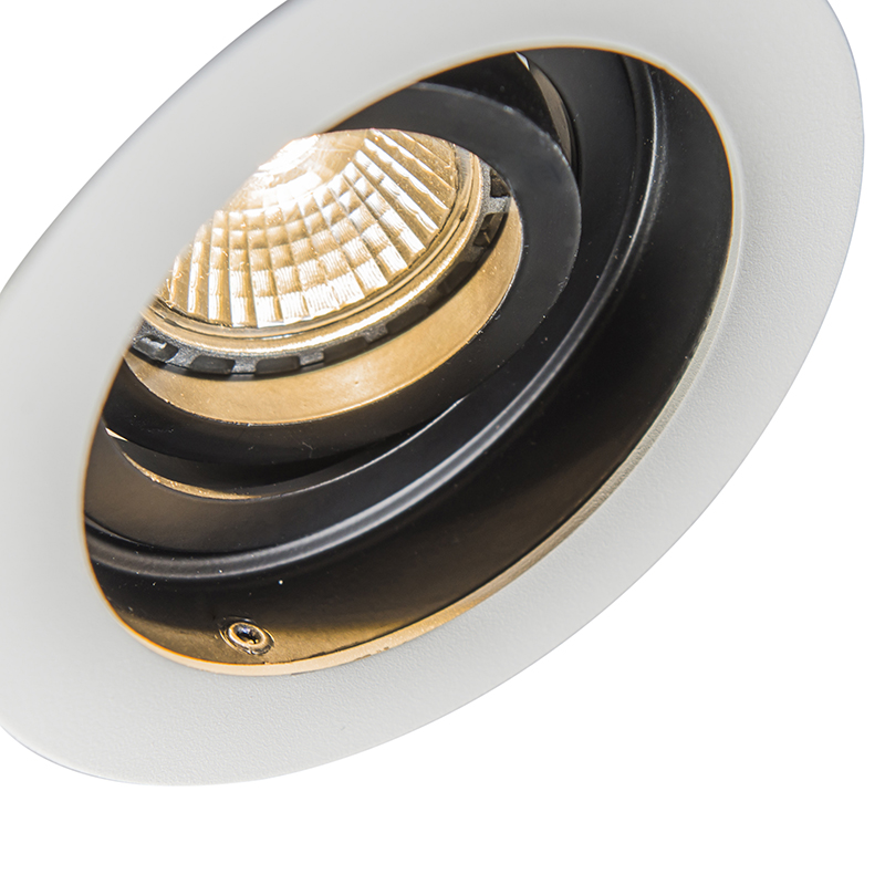 Modern Recessed Spotlight White Steel Set of 5 - Rondoo