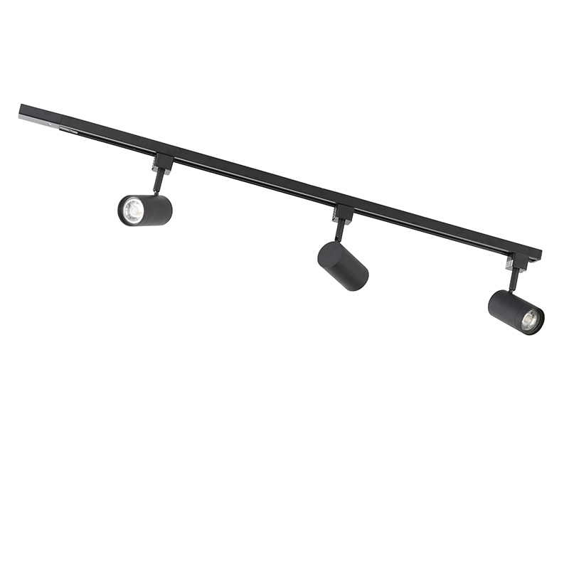 Modern Track Lighting with 3 Spotlights Black 1-Phase - Iconic Jeana
