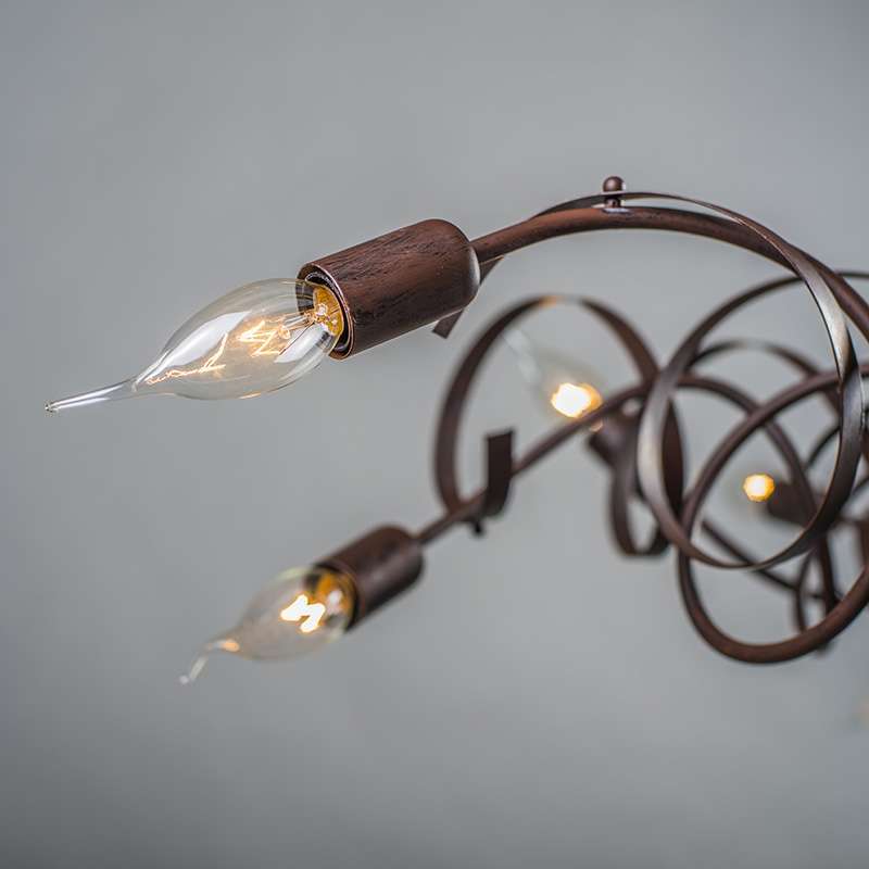 Rustic Chandelier Brown 10-Light - Ricciolo