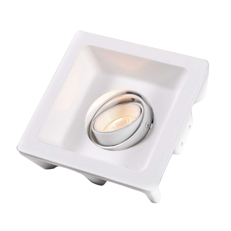 Recessed Spotlight White 15 cm Square Tiltable - Gypsy Stucco