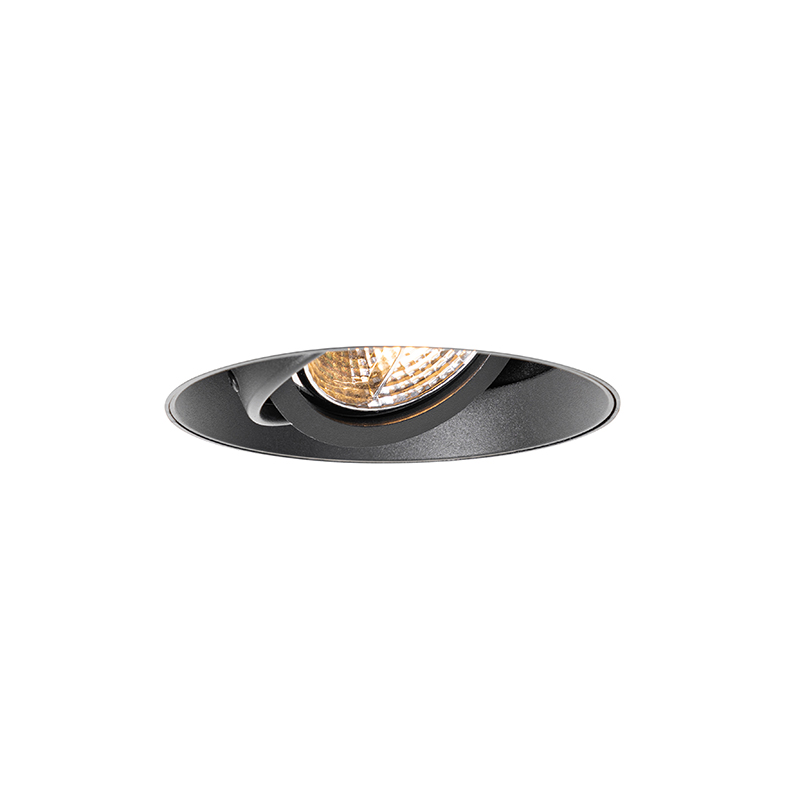 Modern Recessed Spotlight Black GU10 AR70 Round Trimless - Oneon
