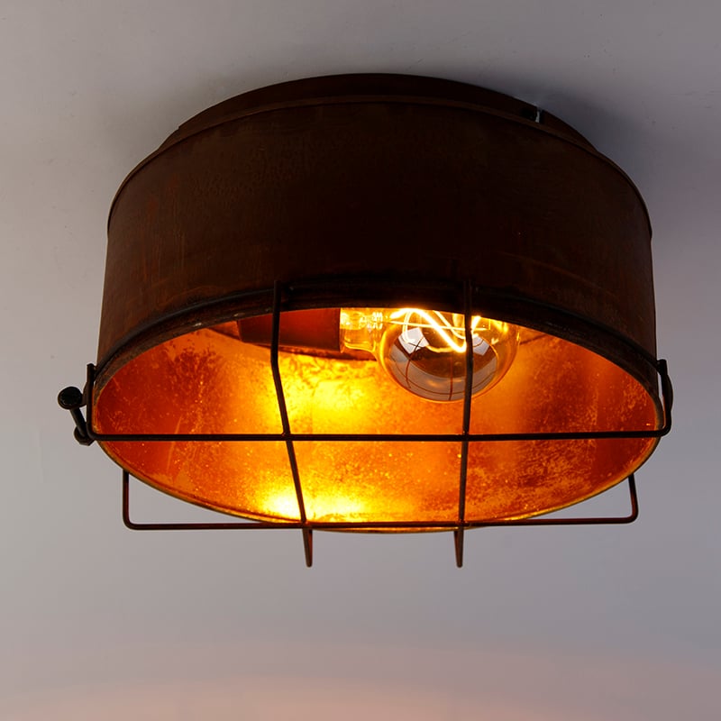 Industrial Ceiling Light Rust Brown 35 cm - Barril