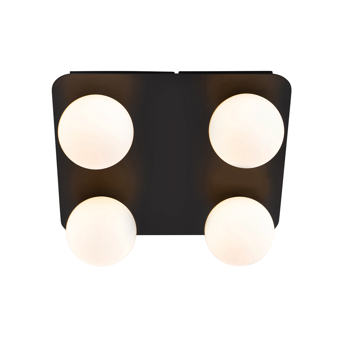Modern Bathroom Ceiling Light Black Square 4-Lights - Cederic