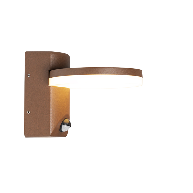 Outdoor Wall Light Rust Brown Incl. LED IP54 Motion Sensor - Esmee