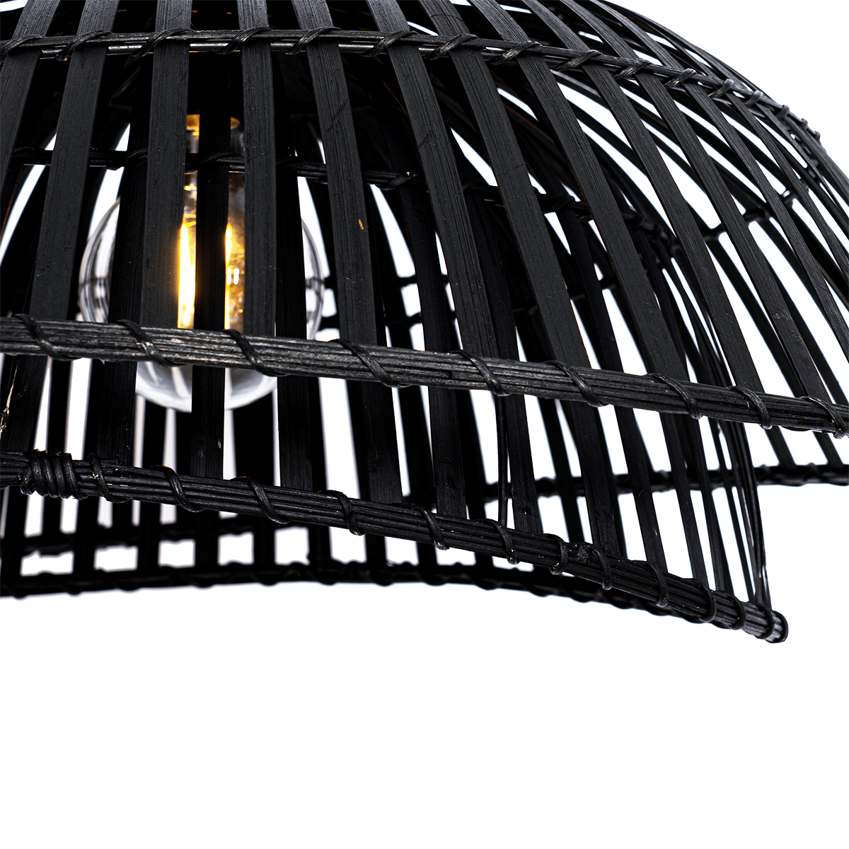 Oriental Pendant Light Black Bamboo 62 cm - Pua