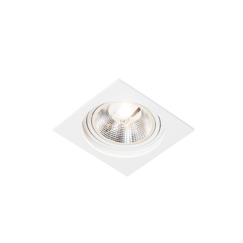 Square Recessed Spot Light White Adjustable - Chuck 111