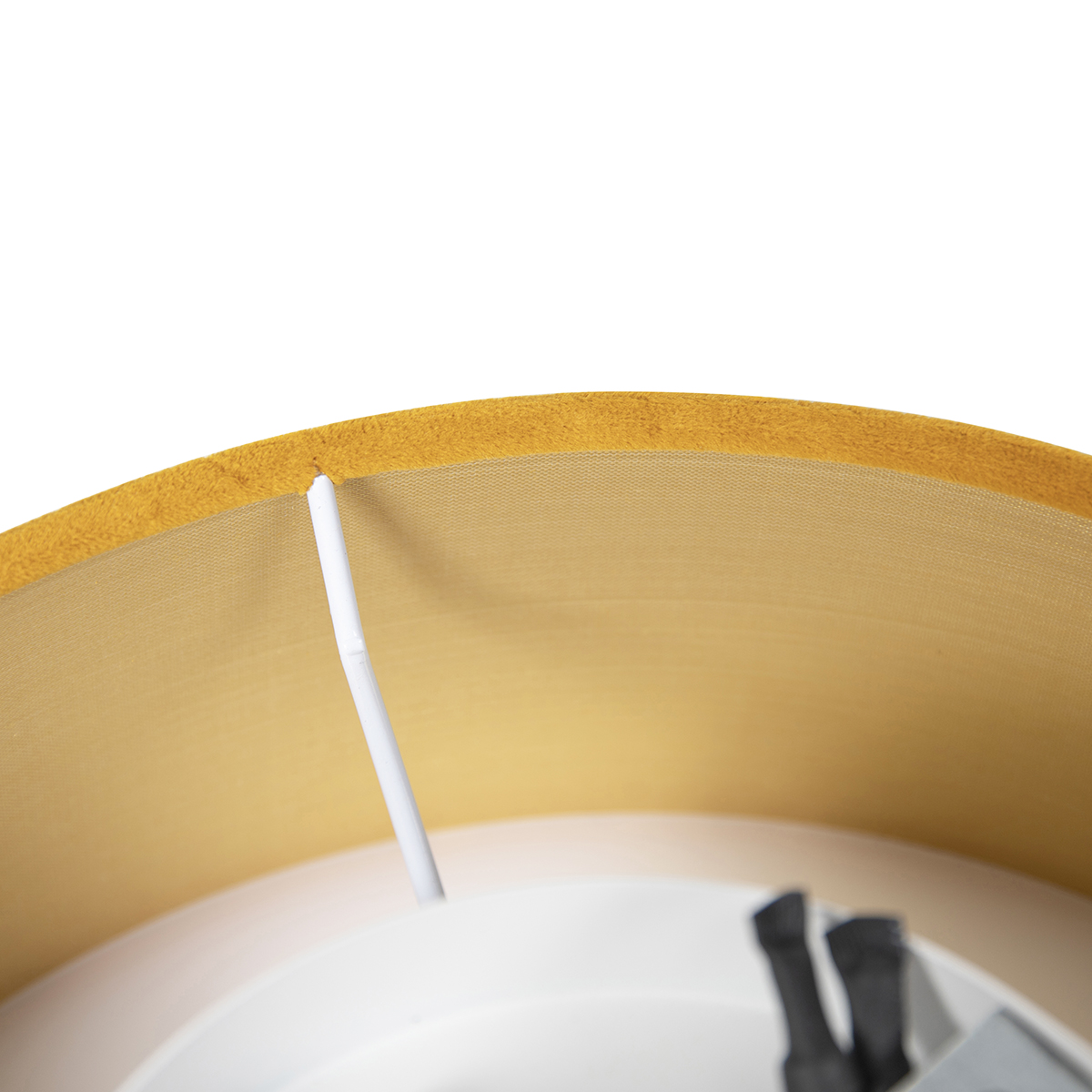 Modern Ceiling Light Ochre 30 cm with Gold Interior - Drum