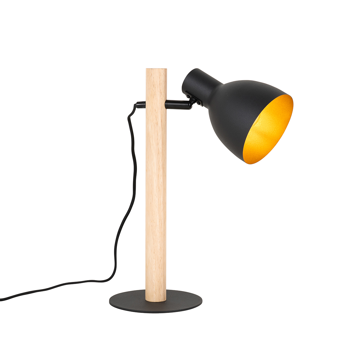 Rustic Table Lamp Black with Wood - Flint