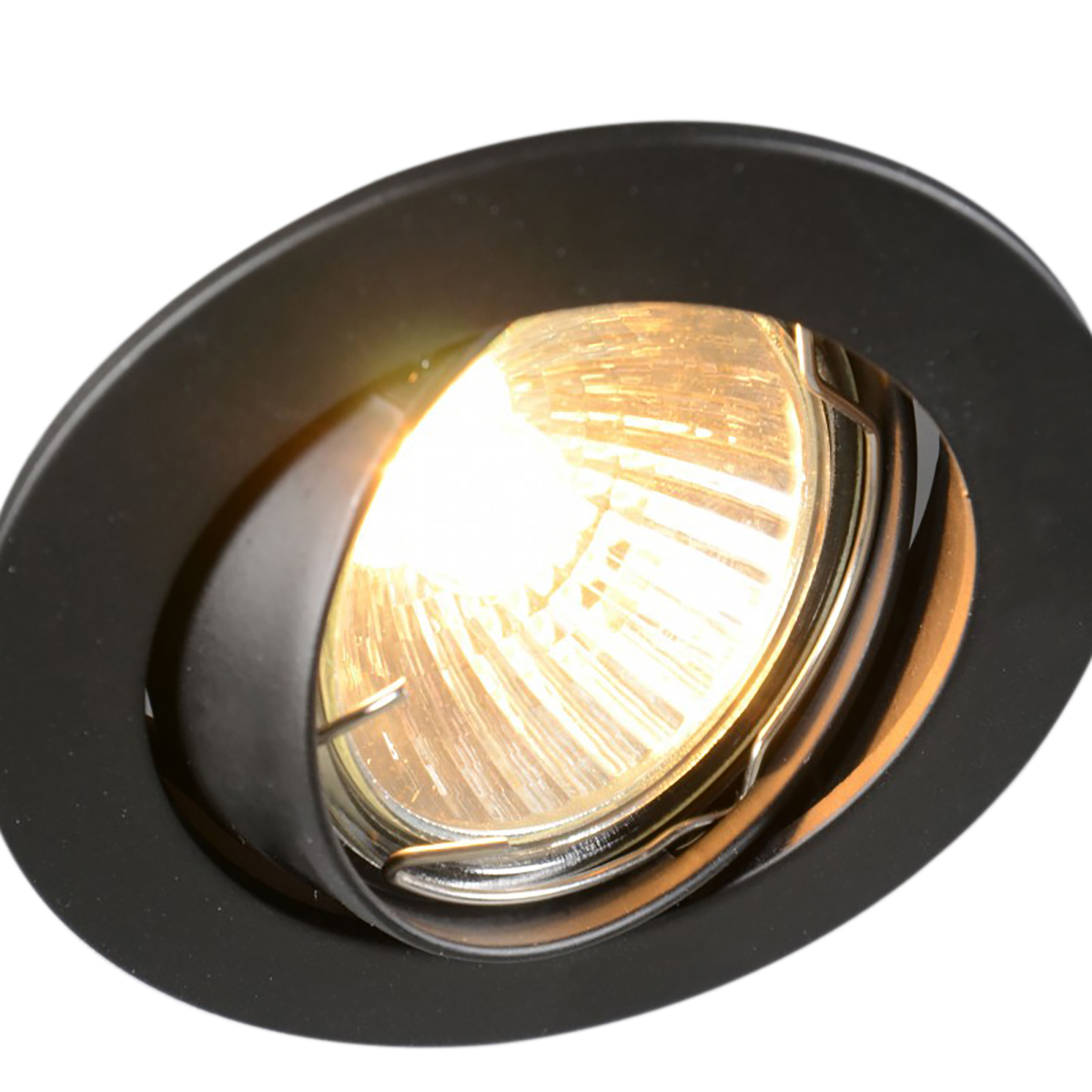 Set of 12 Modern Recessed Spotlights Black Tiltable - Edu