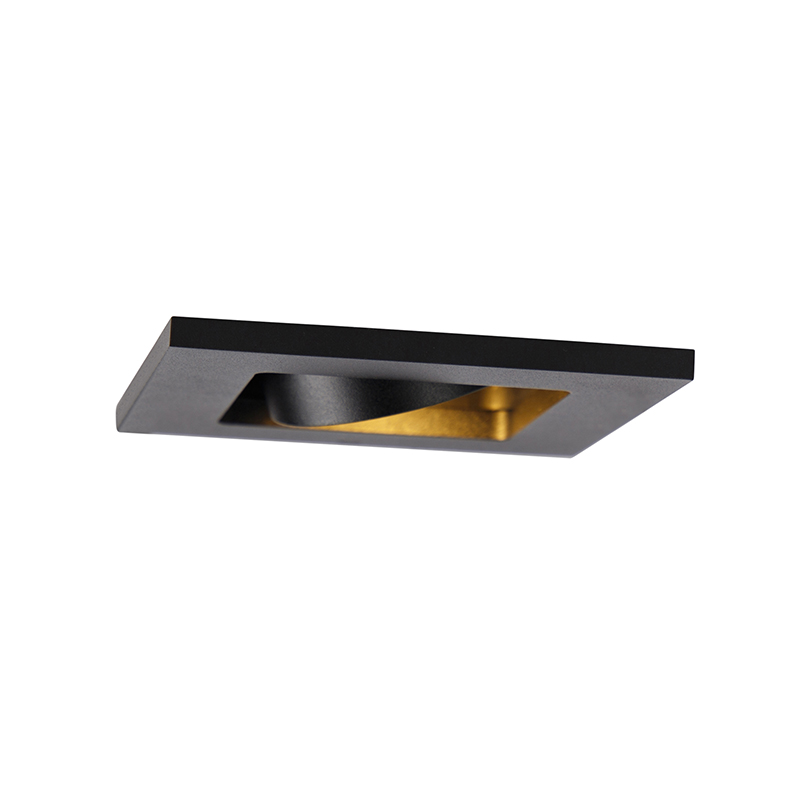 Set of 10 Recessed Spotlights Black Adjustable - Qure