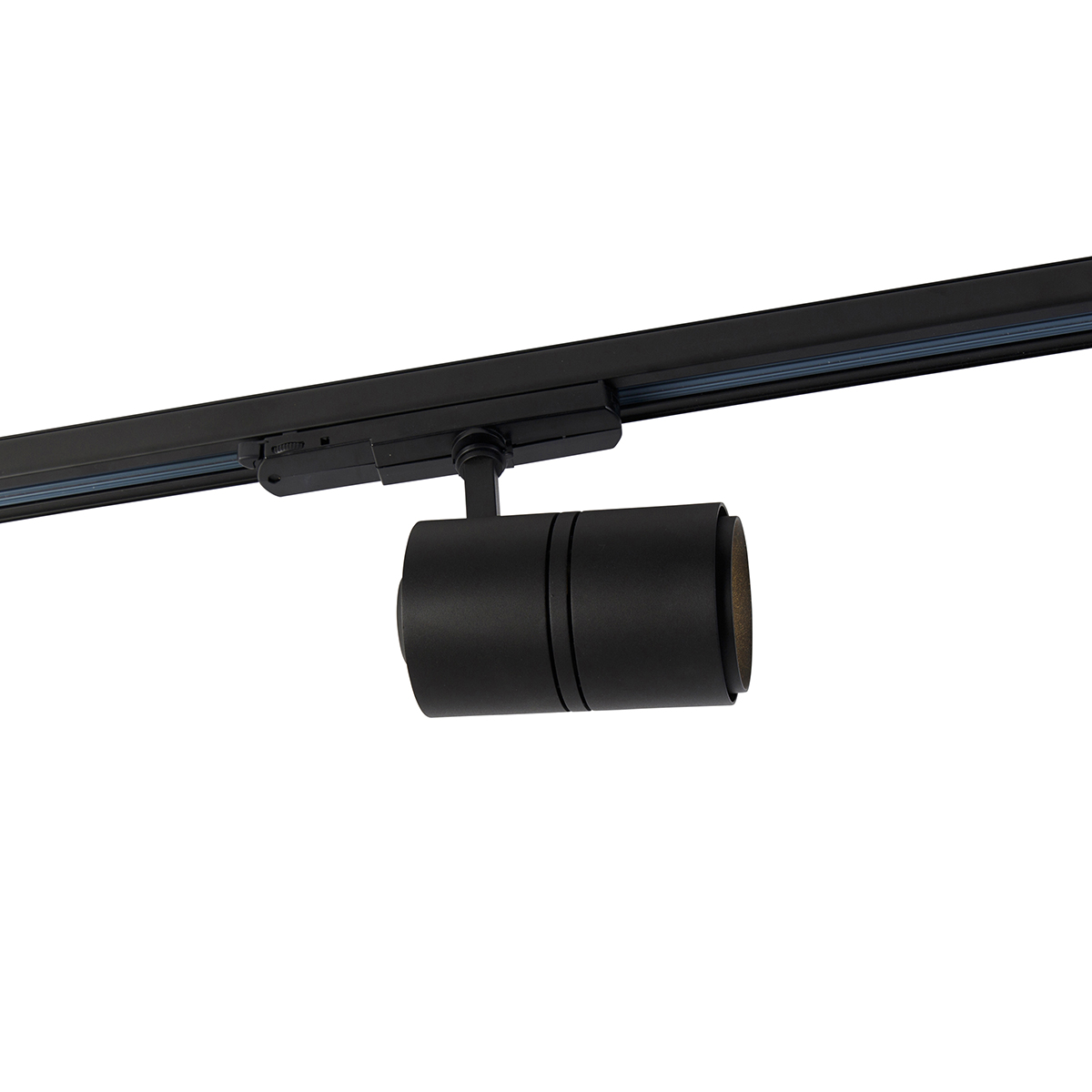Modern 3-Phase Track System with 4 Black Spotlights - 3-Phase Ruler
