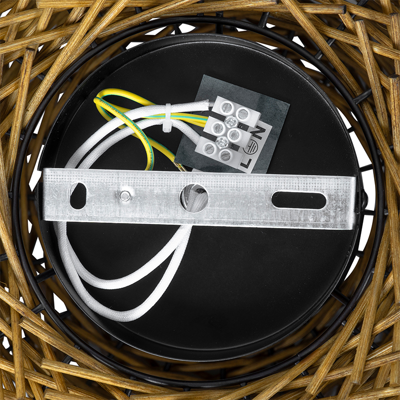 Country ceiling lamp rattan - Hatch