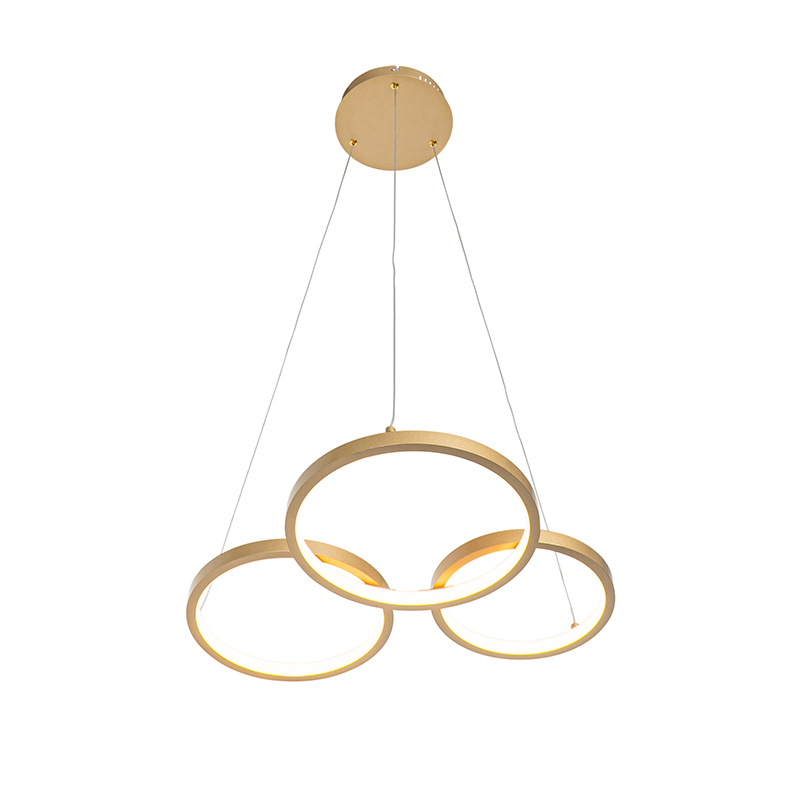 Gold Pendant Light Incl. LED 3-Step Dimmable 3 Lights - Rondas