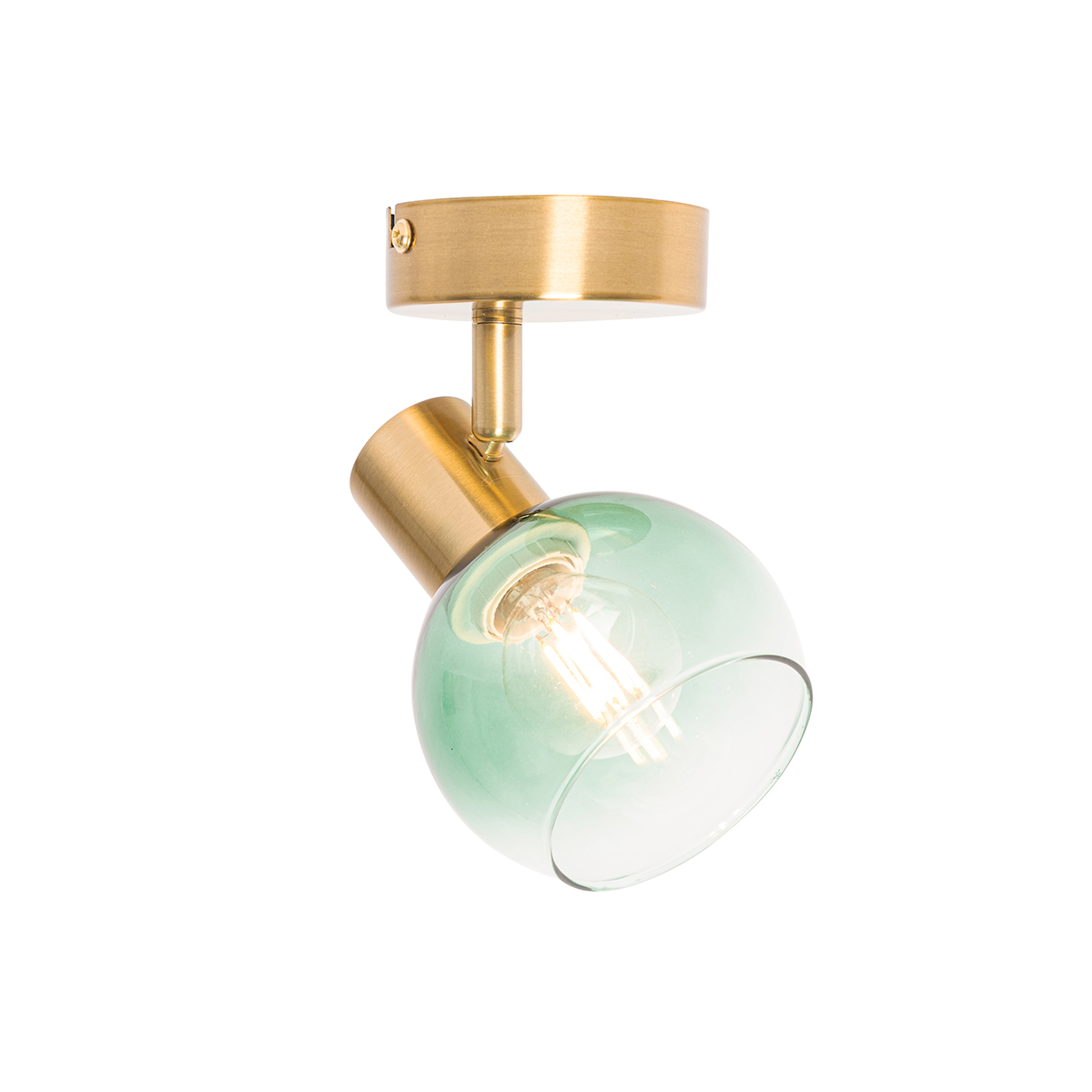 Art Deco Spot Gold mit grünem Glas - Vidro