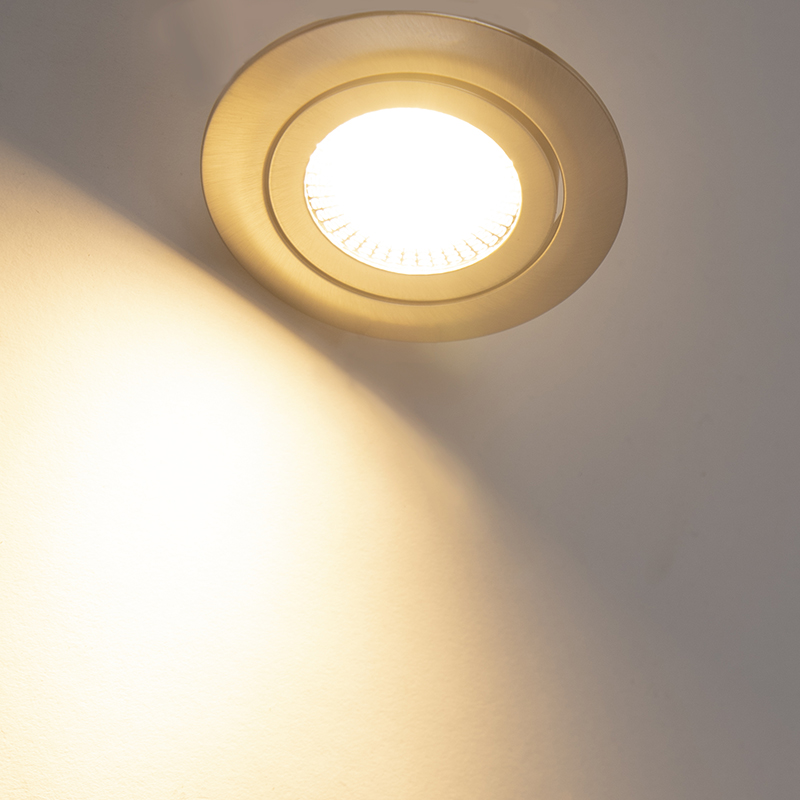 Set of 5 Modern Recessed Spotlights Steel Incl. LED 3-Step Dimmable - Mio