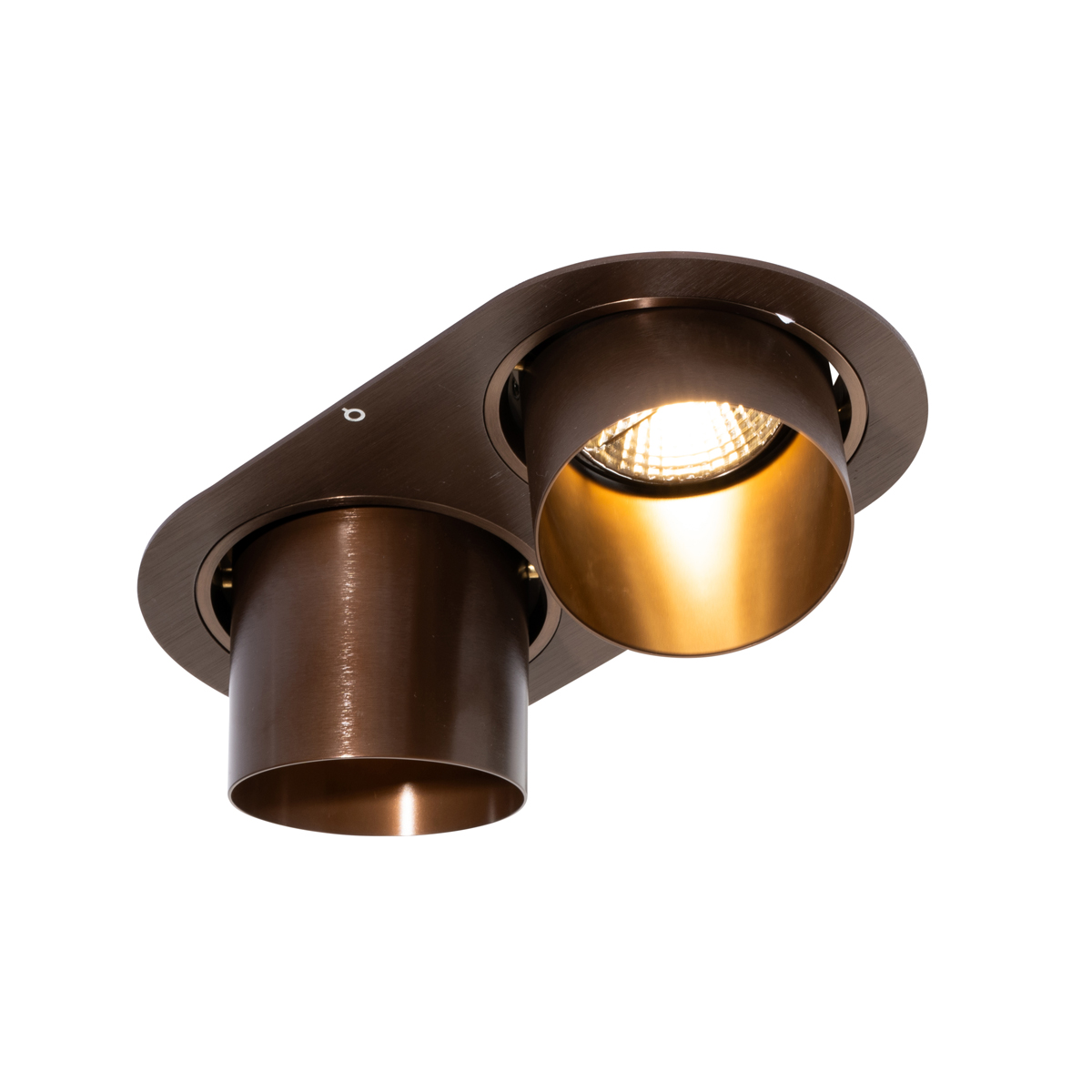 Rounded Recessed Spotlight Dark Bronze GU10 70mm Tiltable 2-Light ...