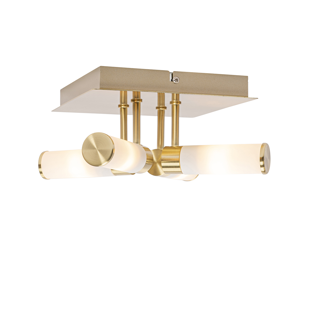 Modern Bathroom Ceiling Light Brass 4-Light IP44 - Bath
