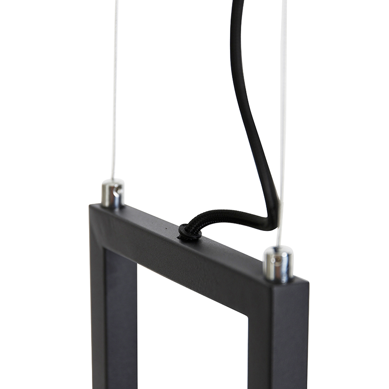 Industrial Pendant Light Black with Shelf 4-Light GU10 - Cage Rack