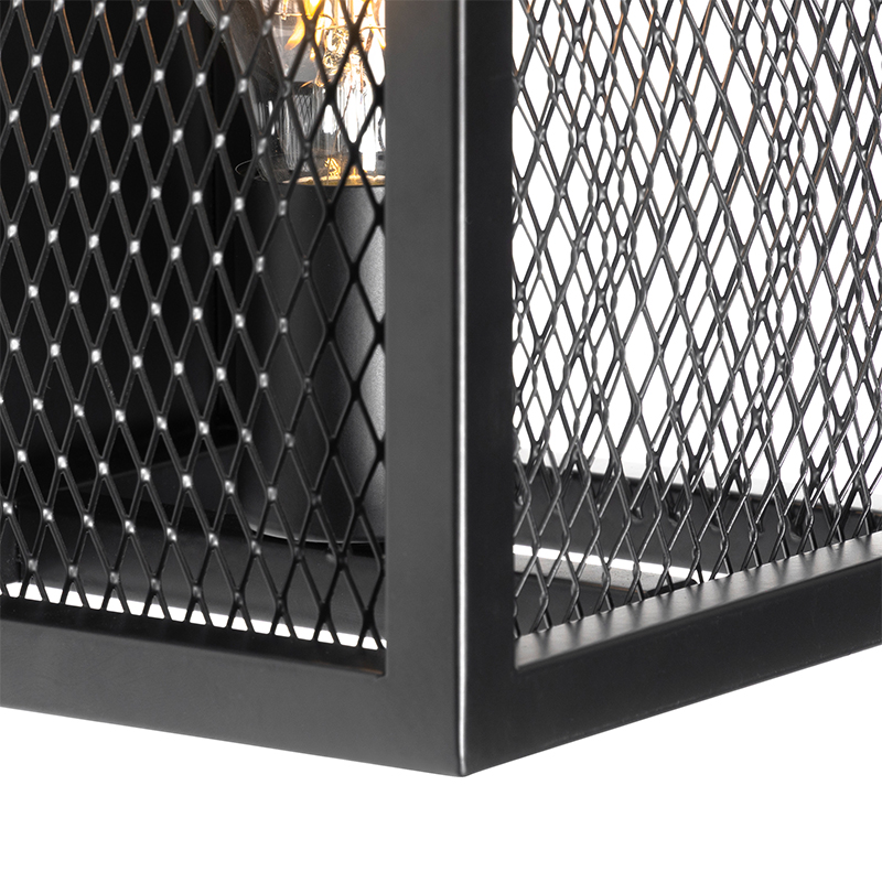 Industrial Wall Light Black with Mesh - Cage