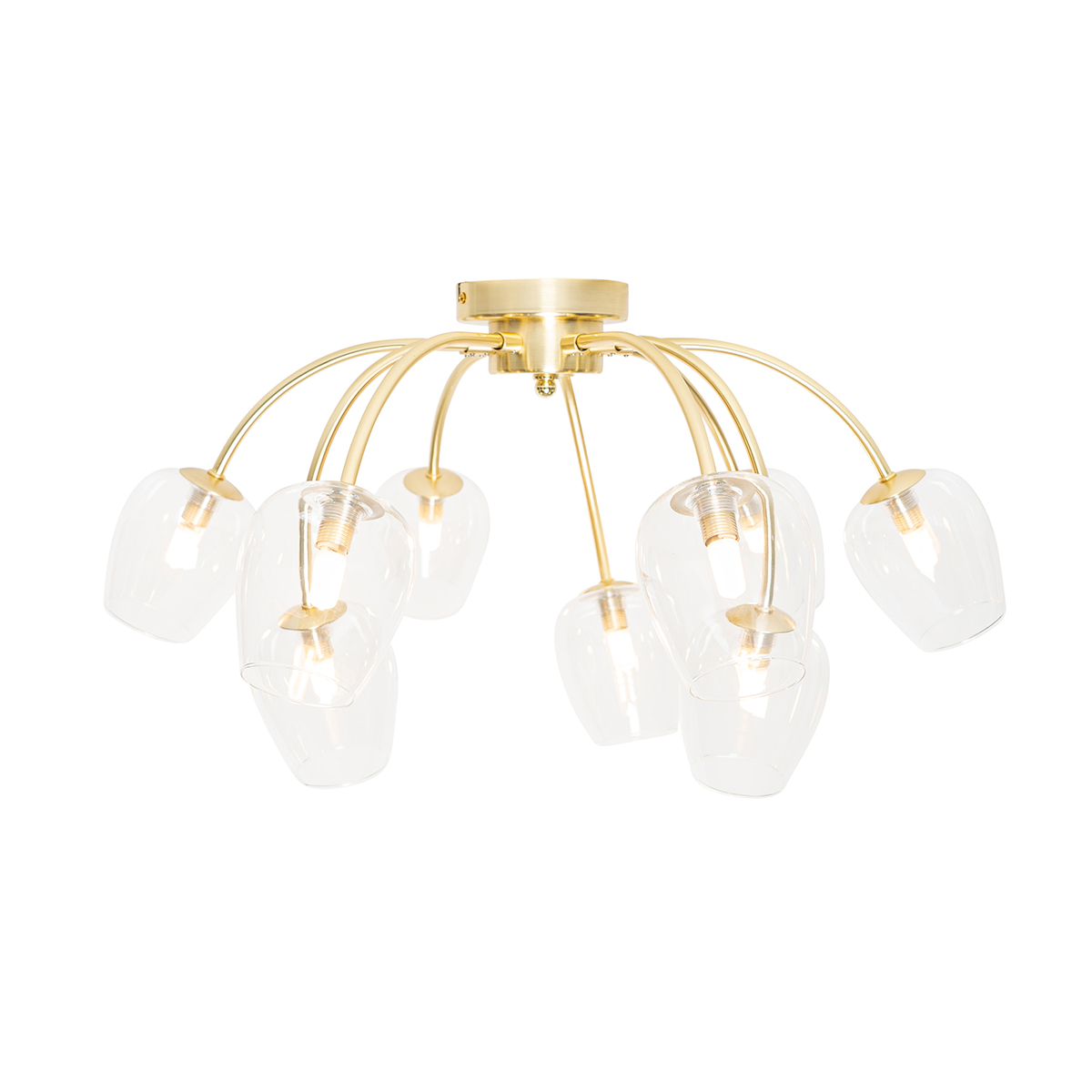 Classic Ceiling Light Gold with Glass 9-Light - Elien