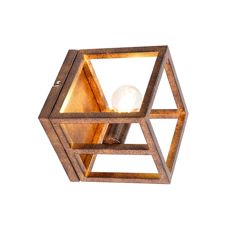 Industrial Wall Light Rust Brown - Cage