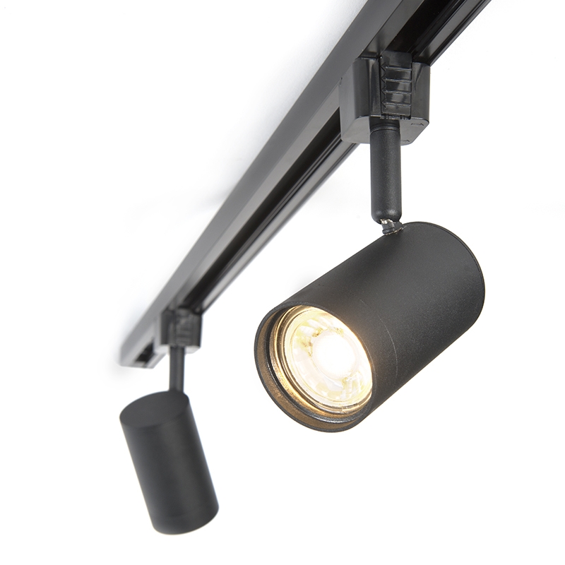 Modern Track Lighting with 3 Spotlights Black 1-Phase - Iconic Jeana